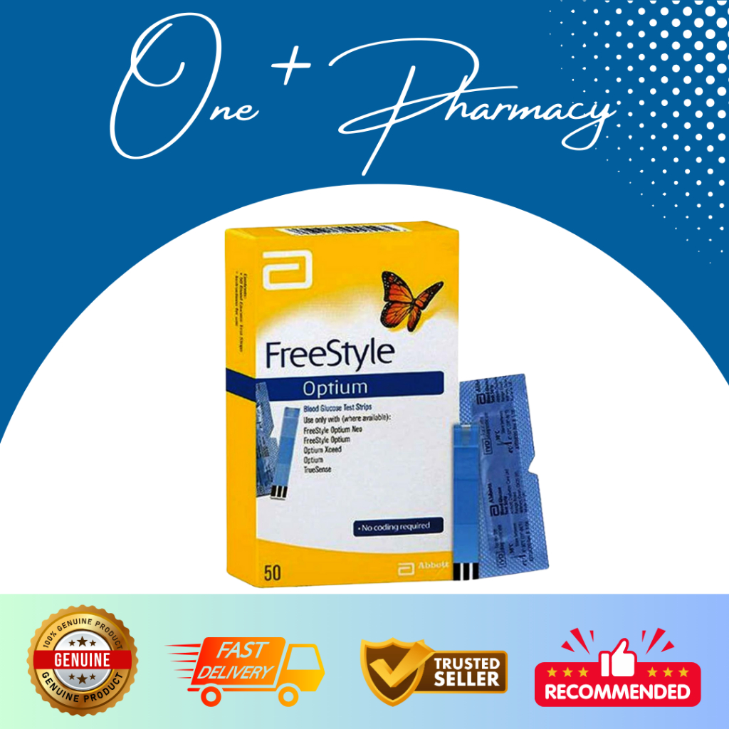 Freestyle optium strips 50's (abbott) (free 10 pcs alcohol swabs ...