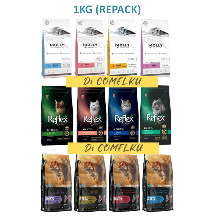 (1kg Repack) Cat Food Reflex Molly Pro Performance Pronature B&B Rich ...