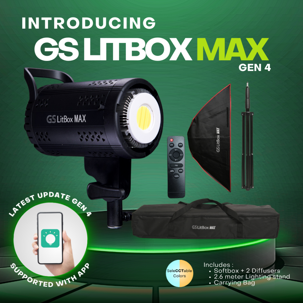 GS LITBOX MAX COB LED LIGHT ADJUSTABLE COLOR TEMPERATURE BOWENS MOUNT ...