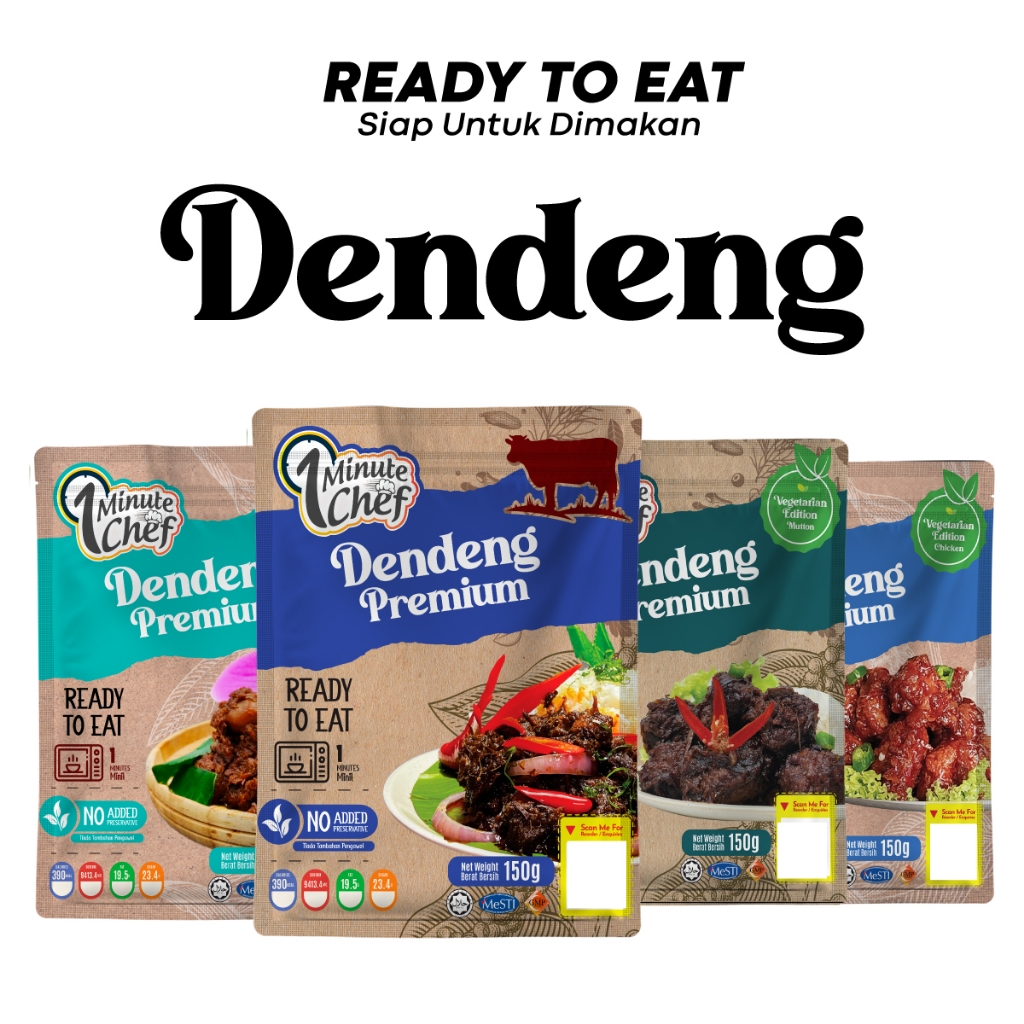 1 Minute Chef - Dendeng Ready To Eat | Daging | Ayam | Vegan | Shopee ...