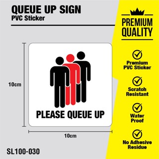 Signage for Please Queue Up / Sila Beratur (10cm x 10cm) | Shopee Malaysia