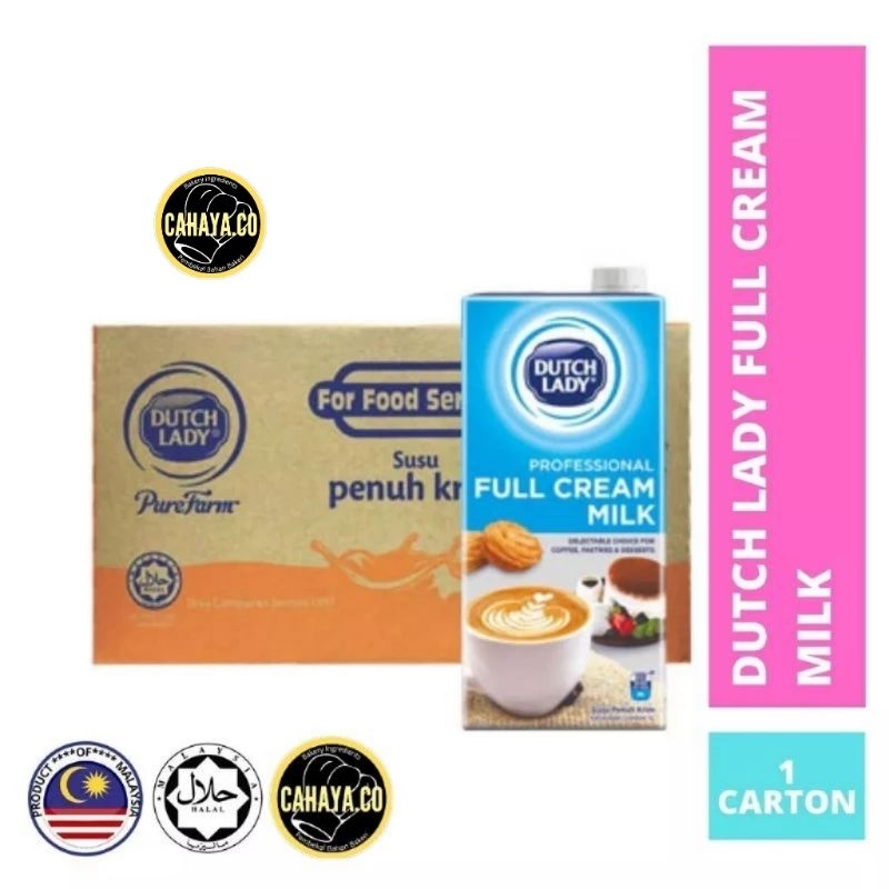 Dutch Lady UHT Full Cream Milk 1L X 12 Pkt / 1 Carton | Shopee Malaysia