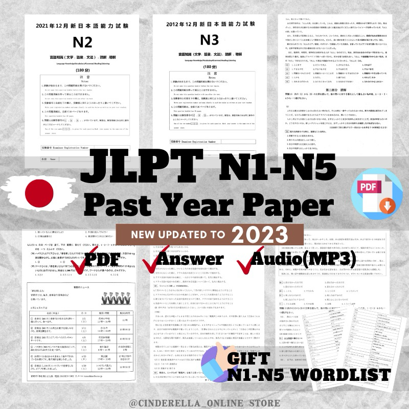C01_🇯🇵 𝟐𝟎𝟐𝟒 JLPT Past Paper Test Paper N1-N5 ｜Japanese Language ...