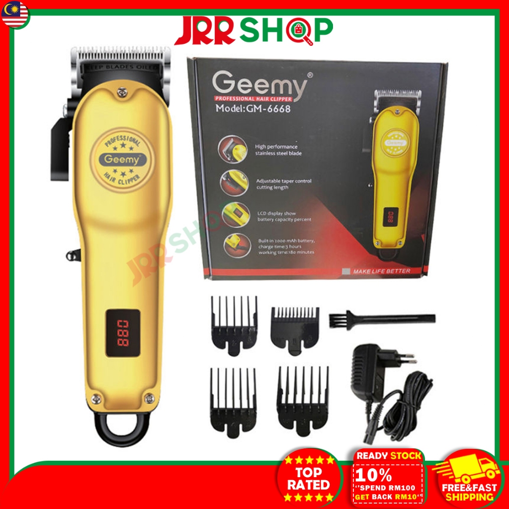 Rechargeable Geemy Hair Clipper Hair Trimmer Men Beard Cutting Machine ...