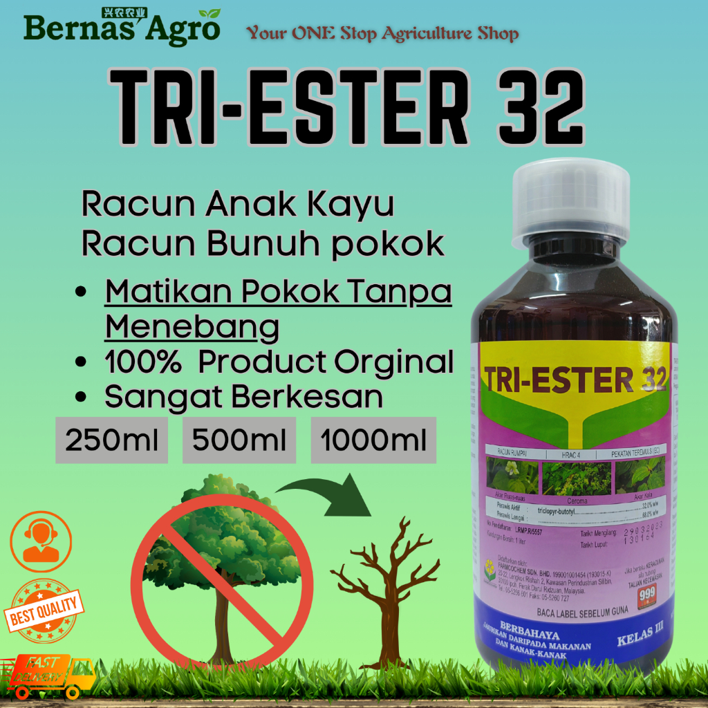 Tri Ester 32 Racun Rumput Serap Matikan Akar Pokok Kayu Besar Ubat ...
