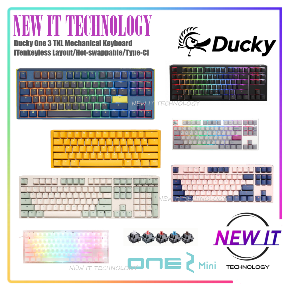 Ducky One 3 TKL Wired PBT Double-shot Mechanical Gaming Keyboard ...