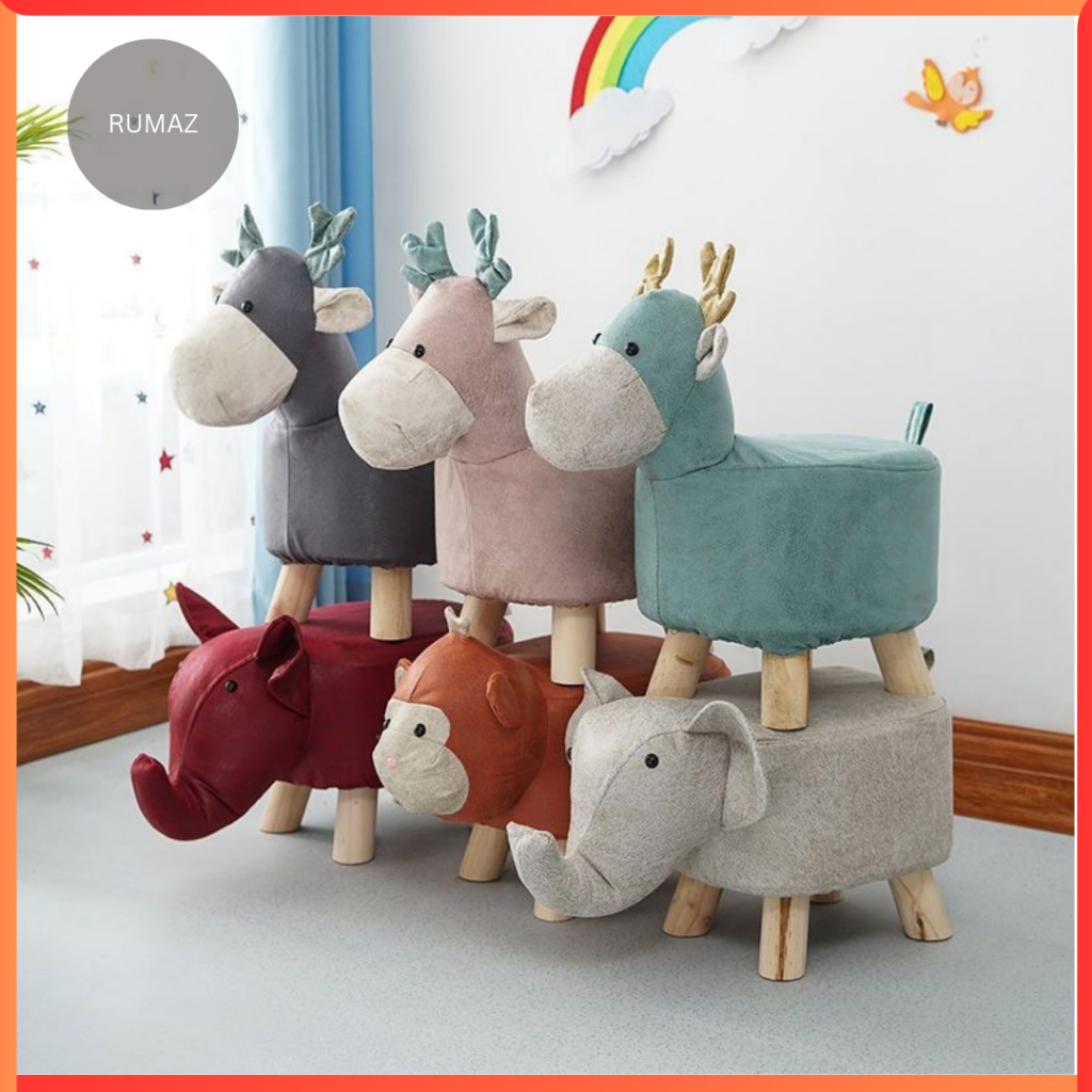 Cute Unicorn Pony Reindeer Elephant Stool/Bench/Footrest Small Chair ...
