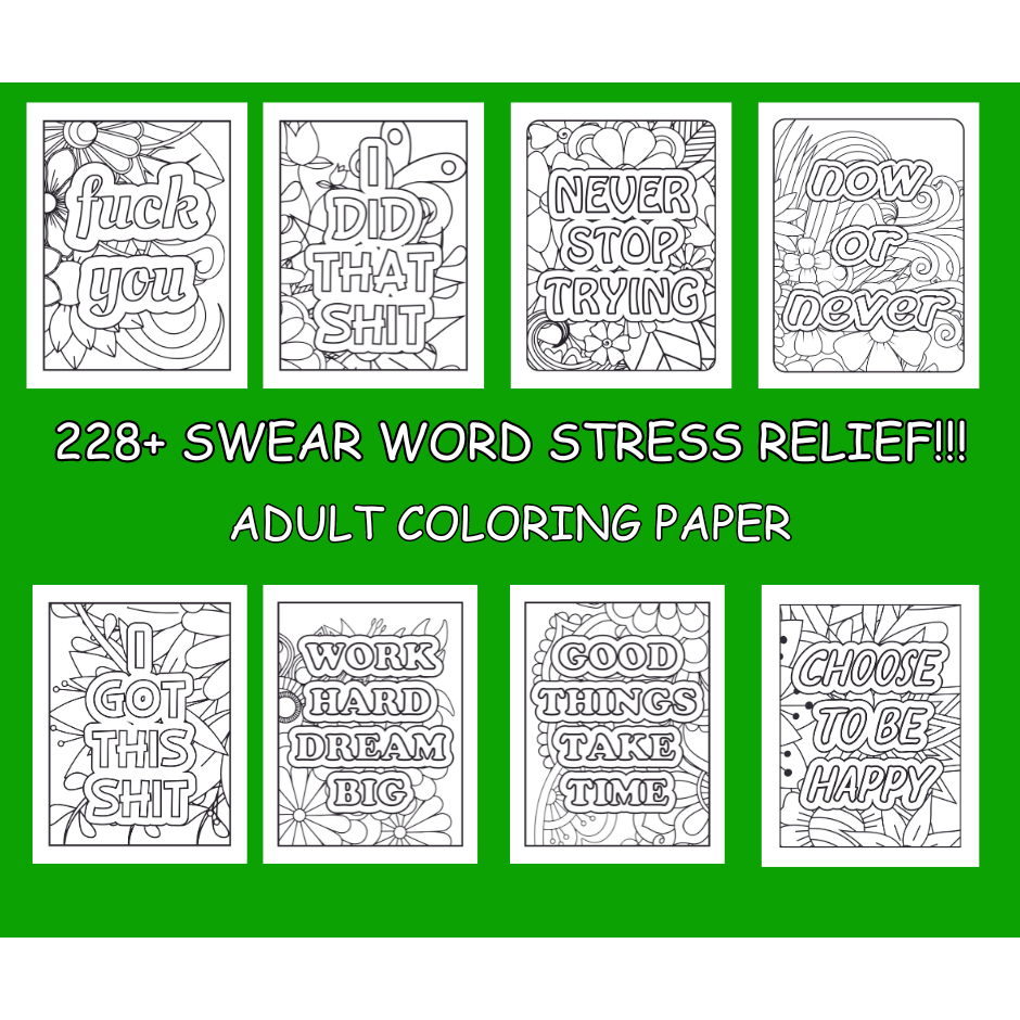 [PDF] 228 Pages Swear Word Stress Relief Colouring Pages For Adult ...