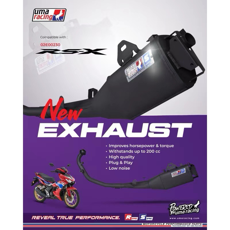 UMA RACING EXHAUST BACK / TRU PRESSURE Y15ZR Y15 Y16ZR Y16Z Y16 LC135 ...