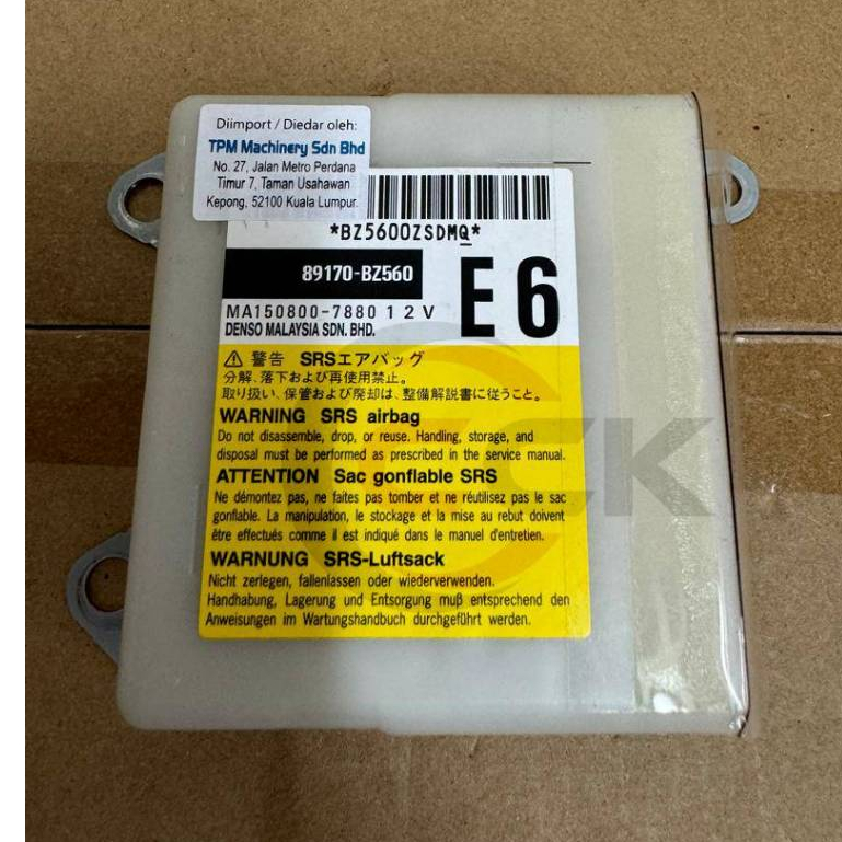 89170-BZ560 PERODUA NEW MYVI D20N 2018 - 2020 YEAR SRS AIR BAG ECU ...