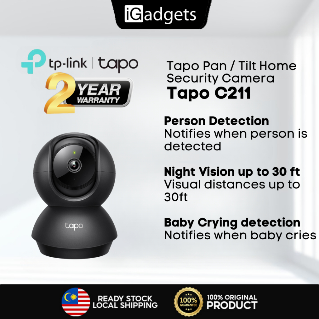 TP-LINK TAPO C211 CCTV 2K QHD Pan/Tilt Home Security Camera | Shopee Malaysia