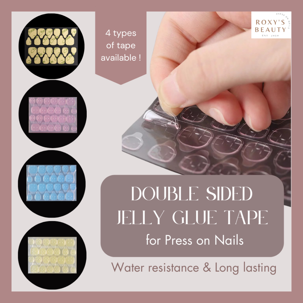 Double Sided Jelly Tape Glue Tape Nail Tab Gam Kuku for Fake Nails ...