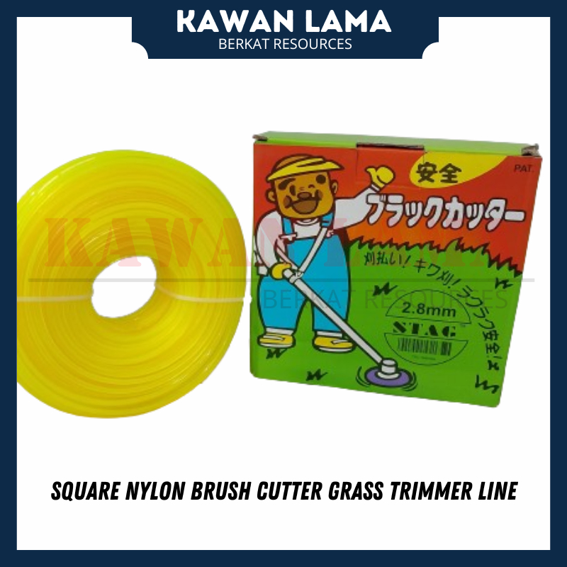 Brush Cutter Grass Trimmer Line / Square Nylon / Grass Trimmer Line String(450G/1LB) Tali Mesin ...