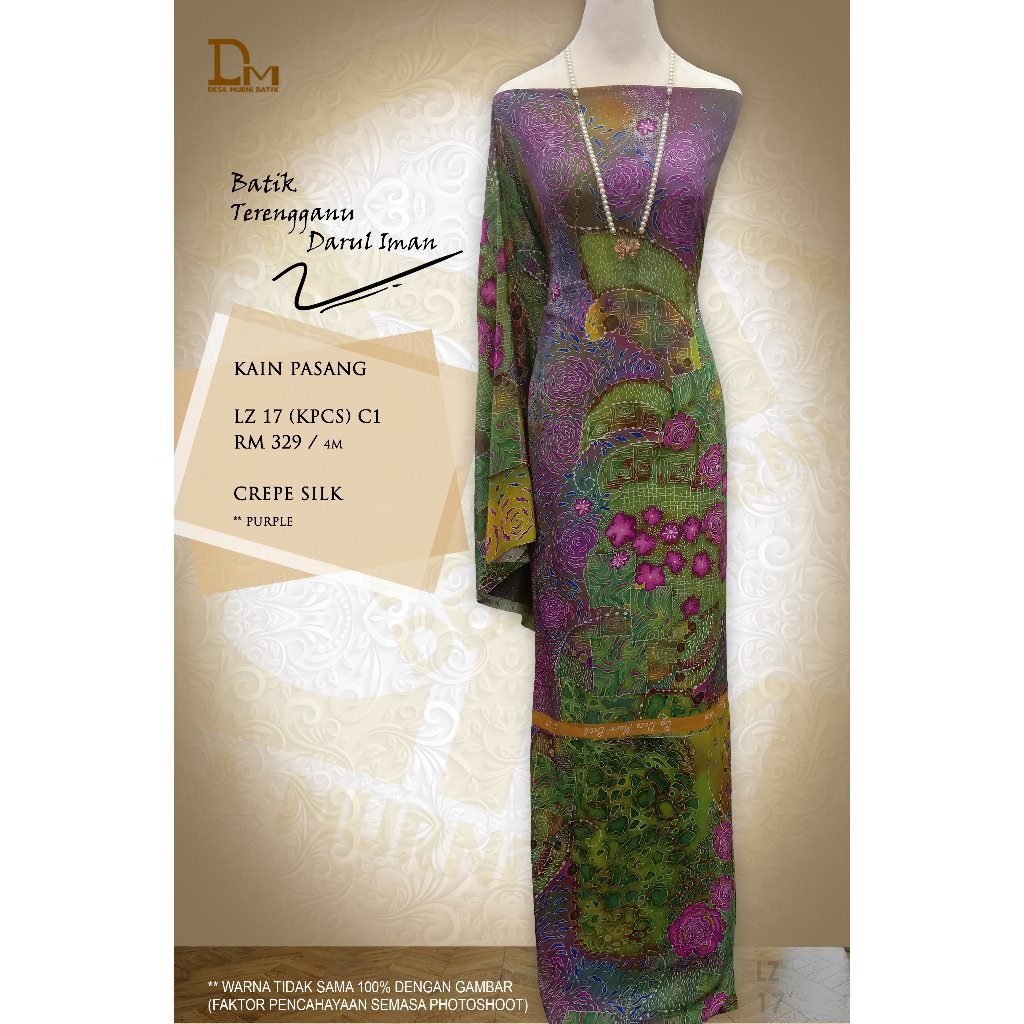 BATIK TERENGGANU DARUL IMAN-CREPE SILK/SUTERA CREPE by DESA MURNI BATIK ...