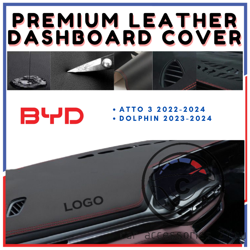 BYD Leather Dashboard Cover for BYD Atto 3 ( 2022-2024) / Dolphin 2023-2024 | Shopee Malaysia