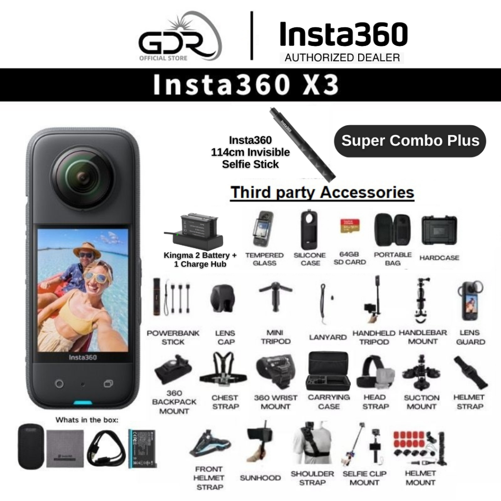 Insta360 X3 - 5.7K Dual-Mode Ultimate 360 Sport Action Camera Panoramic ...
