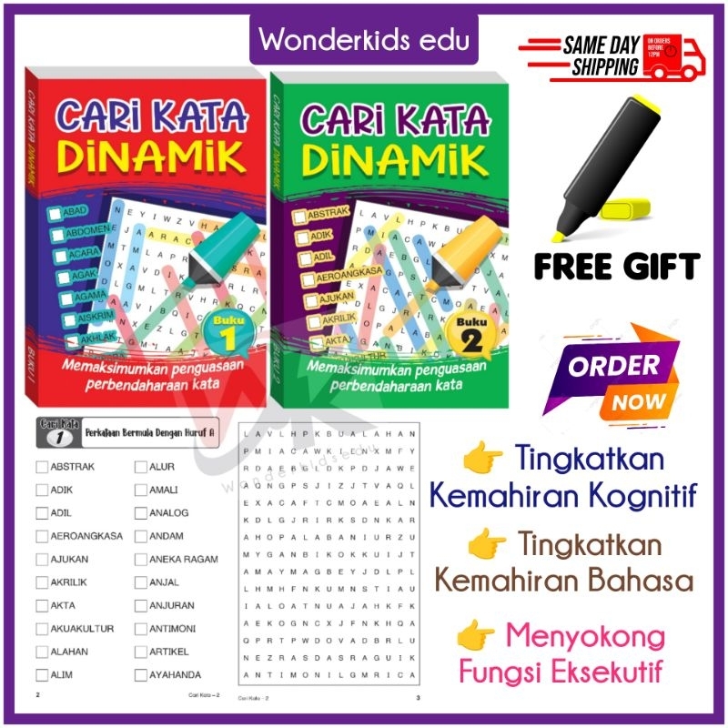 Cari Kata Dinamik | Word Search Bahasa Malaysia | Teka teki | Buku ...