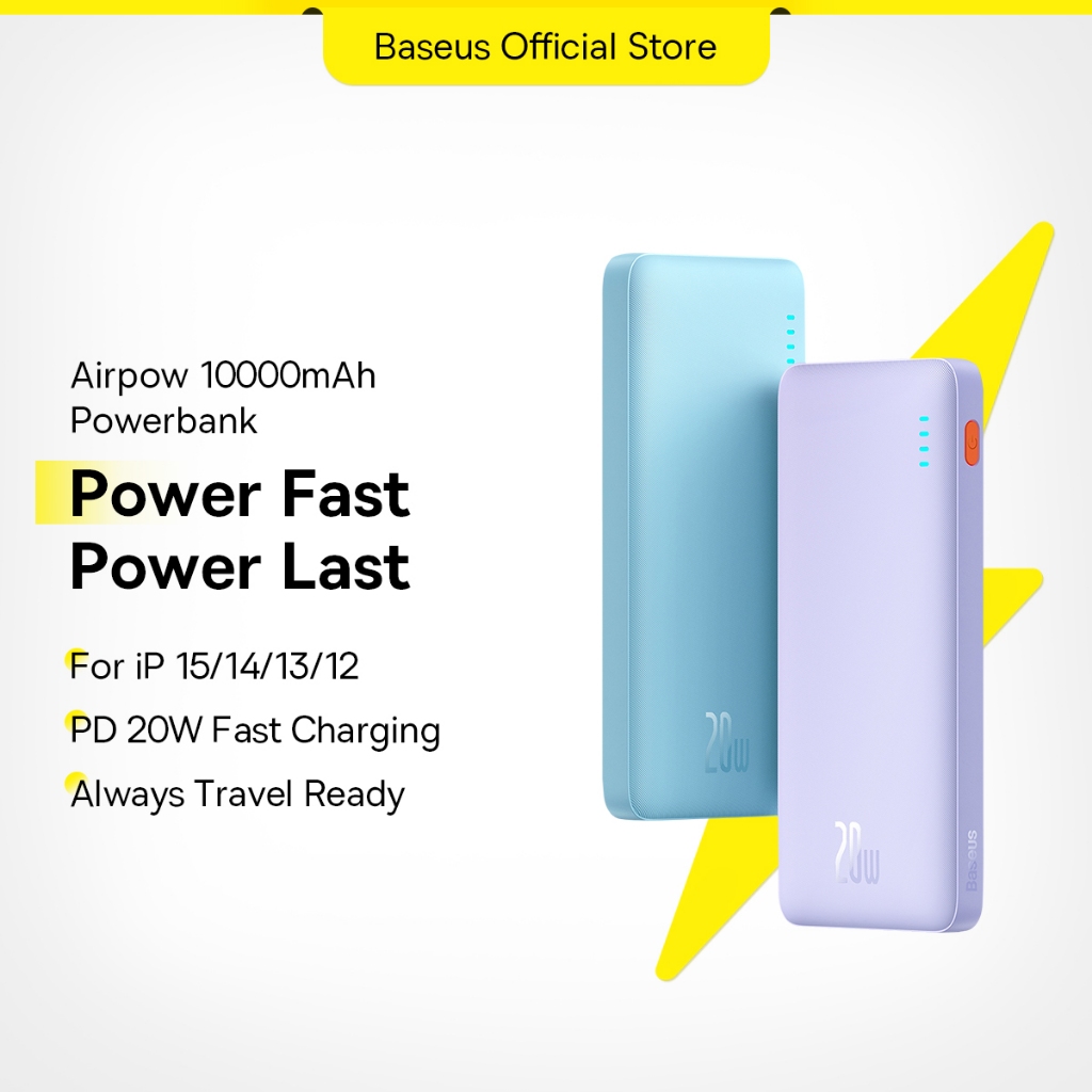 Baseus Airpow 20W Power Bank 10000mAh Fast Charge Powerbank for iPhone ...