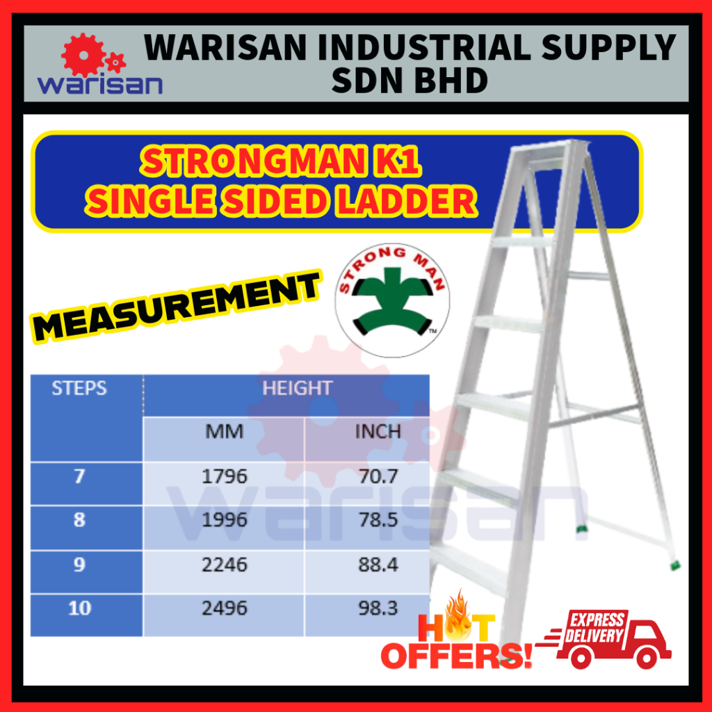 STRONGMAN K1 SINGLE SIDE LADDER | Shopee Malaysia
