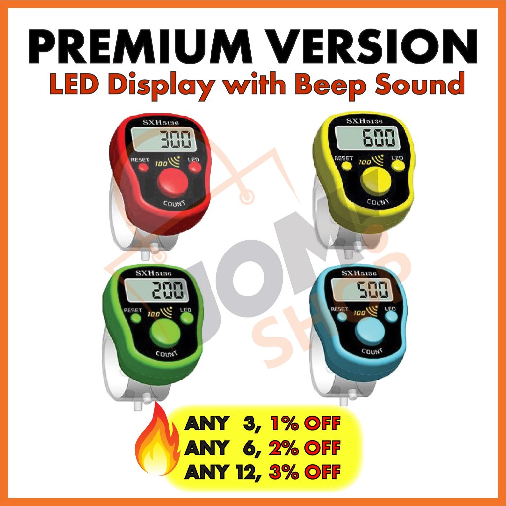 LED Display Beep Sound Digital Tasbih /Hand Tally Finger Counter/Tasbih ...