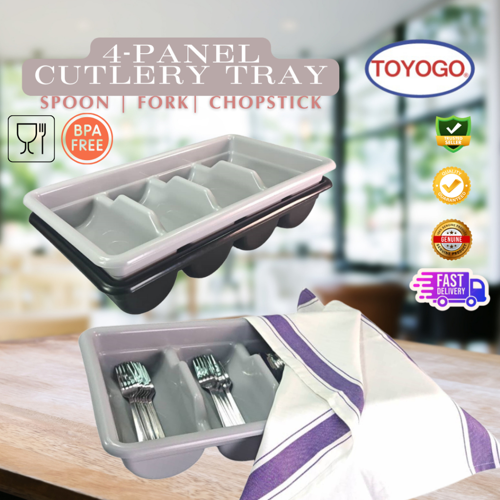 [TOYOGO][HAPPY SHOP]4 COMPARTMENT CUTLERY TRAY AND CUTLERY TOWEL ...