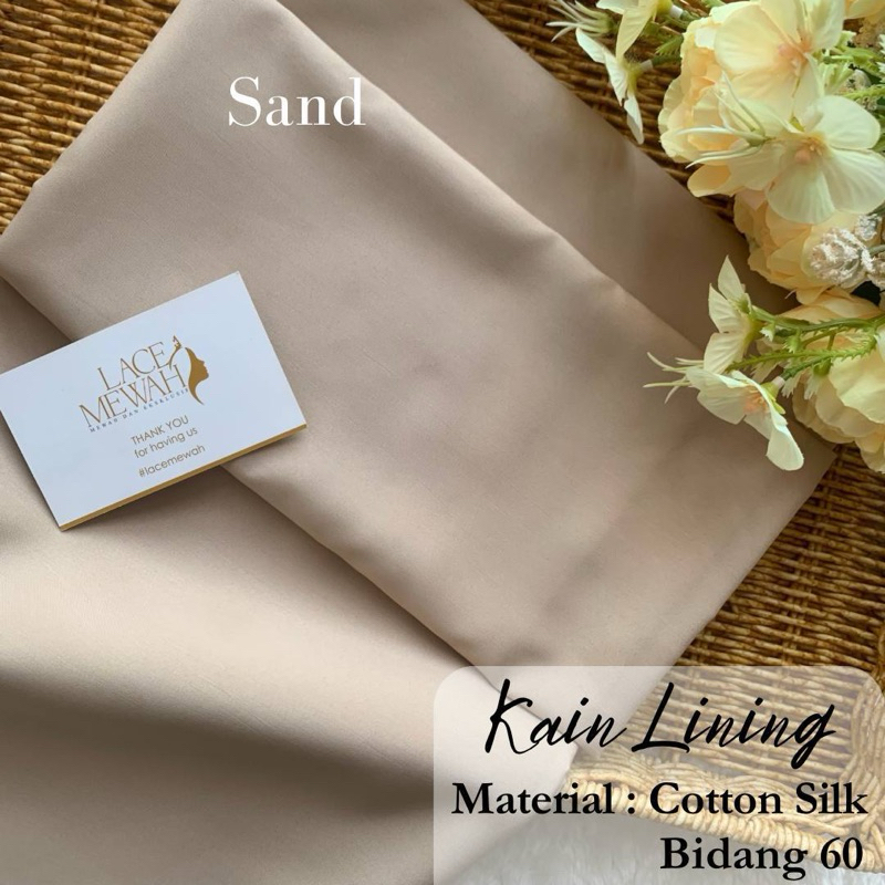 💋 KAIN LINING KAIN ALAS BAJU KURUNG 👩🏼 LINING COTTON SILK BIDANG 60 KAIN RINGAN ALAS KAIN LACE ...
