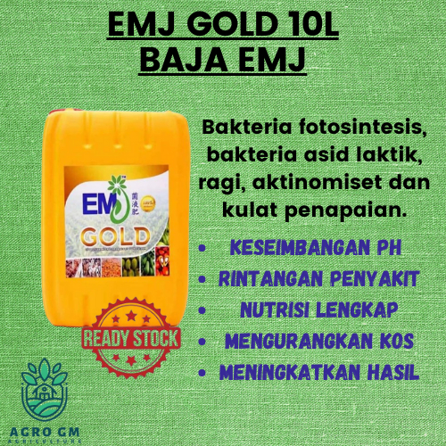 EMJ GOLD EFFECTIVE MICROORGANISMS FERTILIZER / 10L BAJA ORGANIK ...