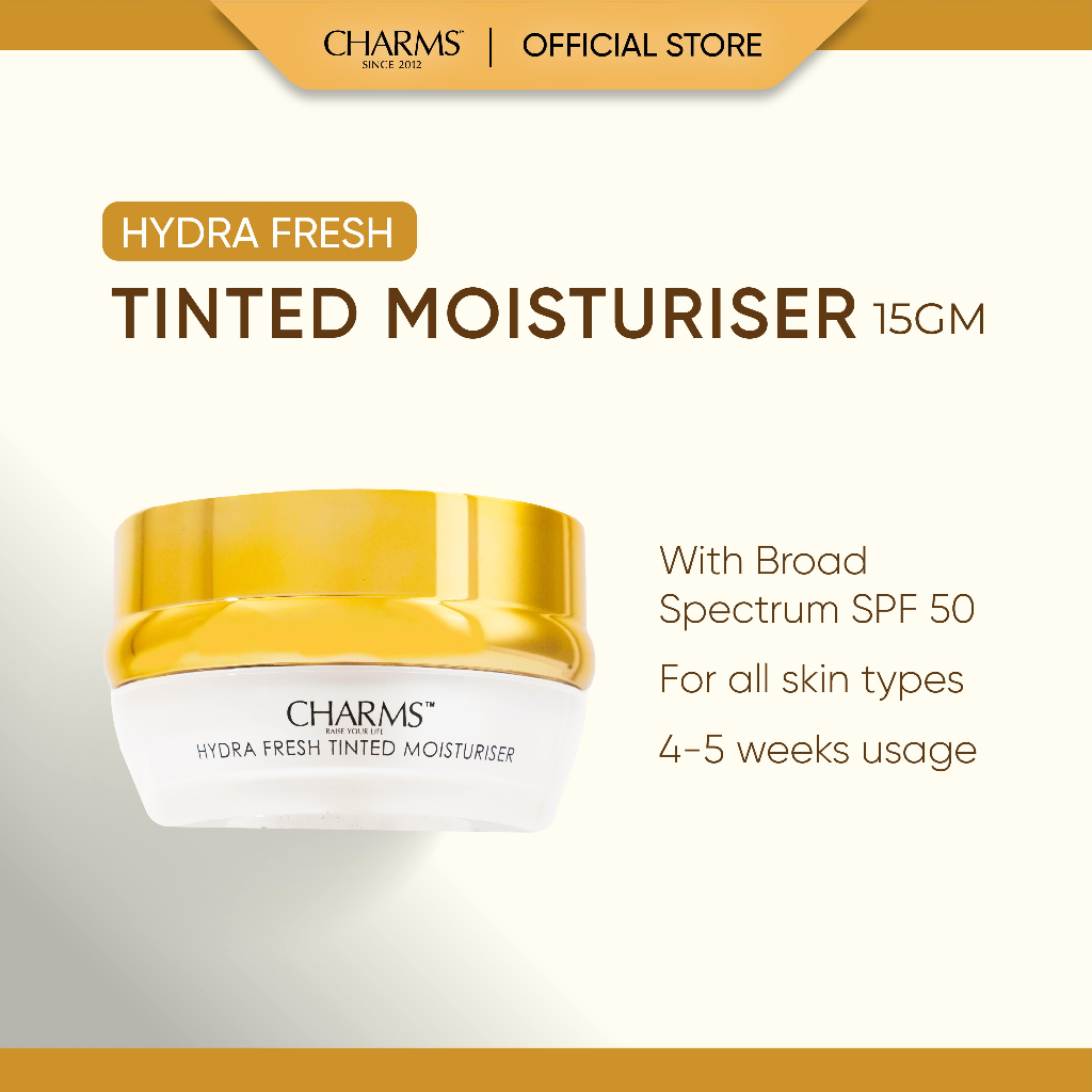 CHARMS Pelembap Muka Hydra Fresh Tinted Moisturiser SPF50+ PA++++ 15GM ...