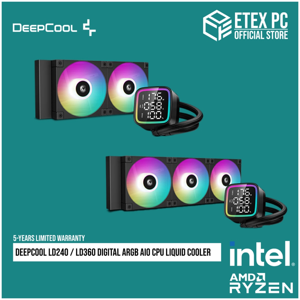DeepCool LD240 / LD360 Digital ARGB AIO CPU Liquid Cooler # R-LD240 ...