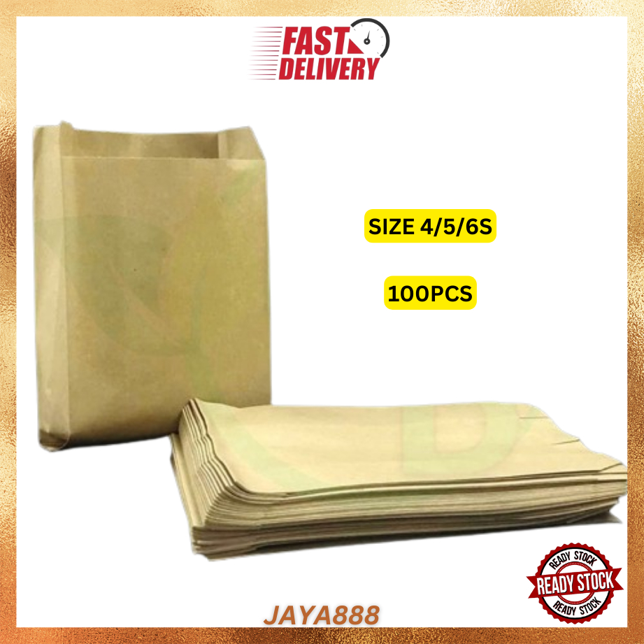 Multi Purpose Paper Bag Brown 4s,5s,6s（ 100 pcs + -) / BROWN PAPER ...