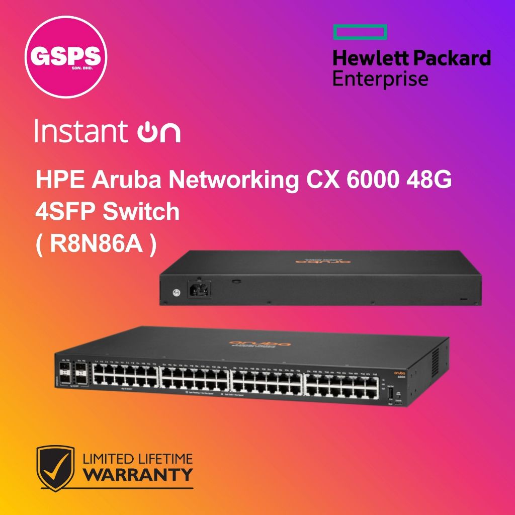 HPE Aruba Networking CX 6000 48G 4SFP Switch ( R8N86A ) | Shopee Malaysia