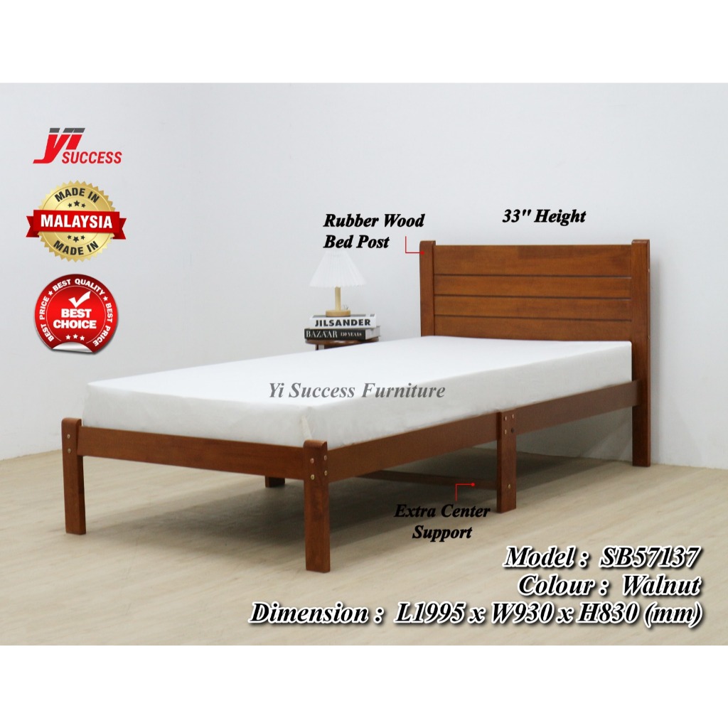 Yi Success Potter Wooden Single Bed Frame / Quality Single Bed / Katil ...
