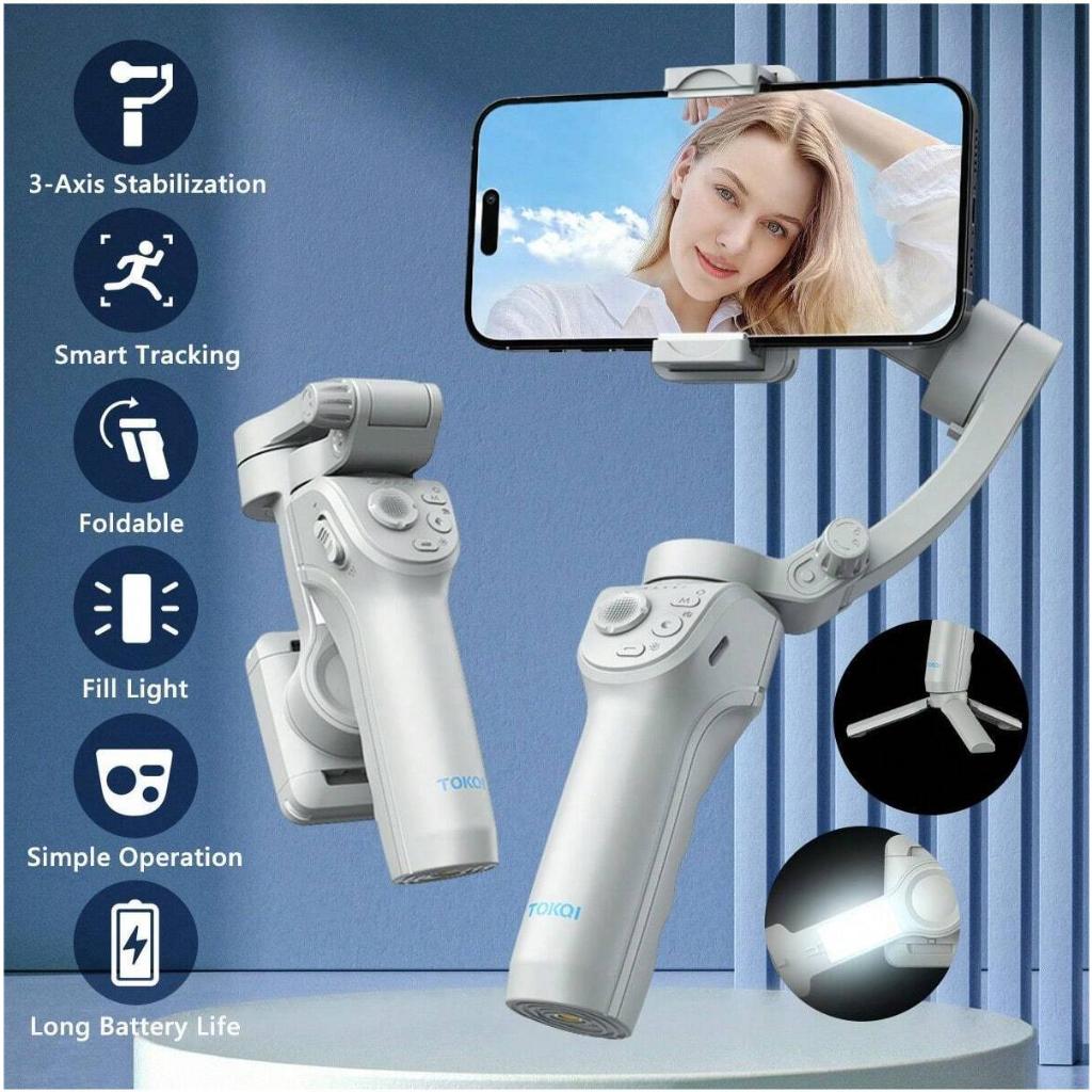 TOKQI M01 Handheld Gimbal Stabilizer Anti-Shake 3-Axis Phone Stabilizer ...