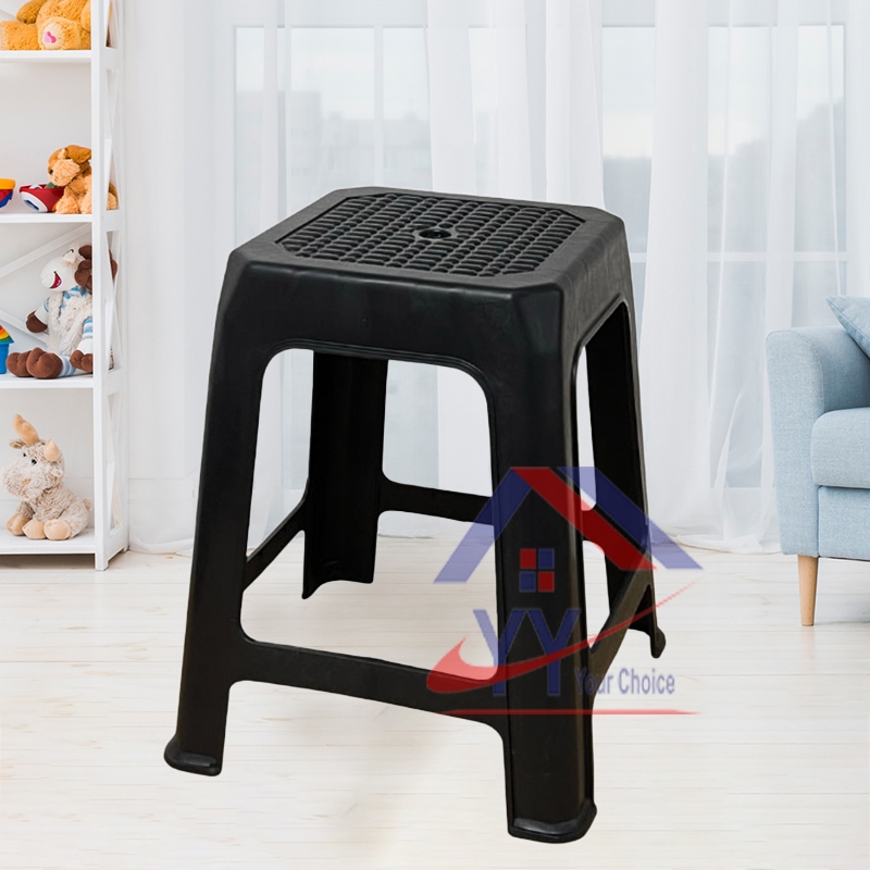 Plastic Square Stool (Black)/Plastic Stackable Chair/Dinner Chair ...