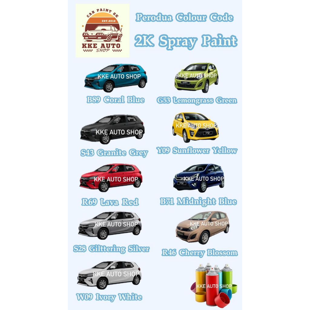 Perodua Axia Original 2K Spray Paint 400ML | Shopee Malaysia
