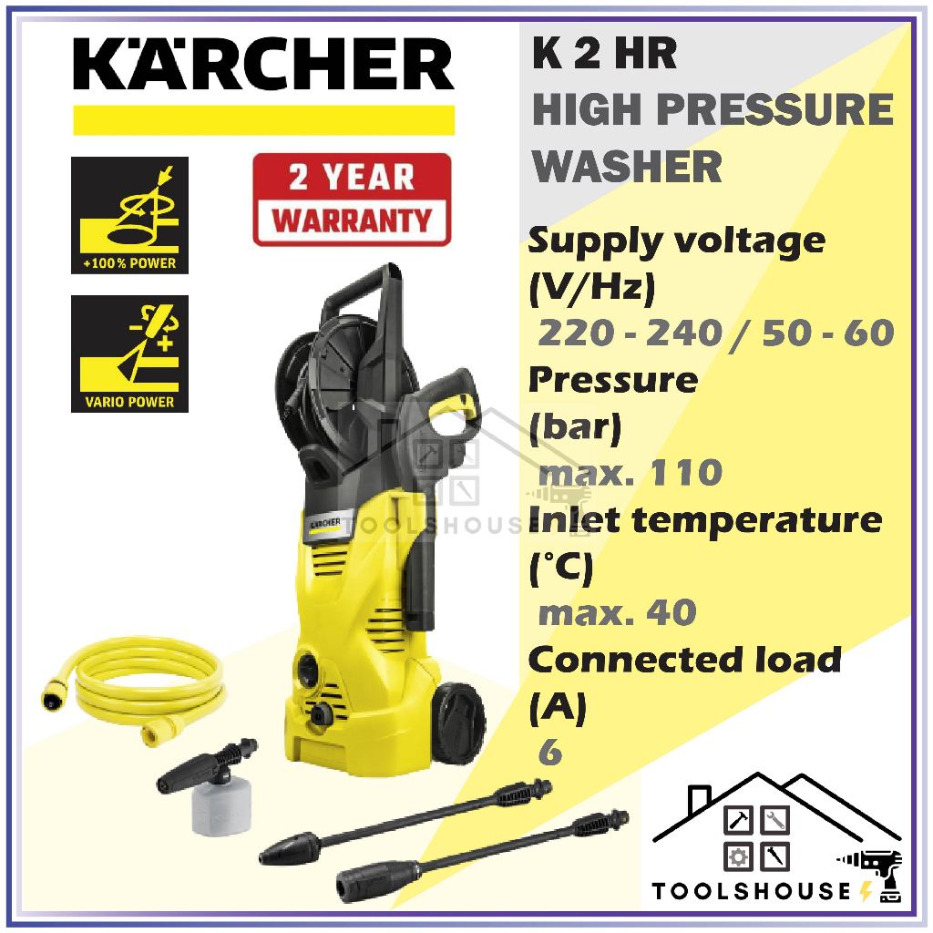 Karcher K2 HR High Pressure Cleaner (110 Bar) Water Jet Car Wash Mesin ...