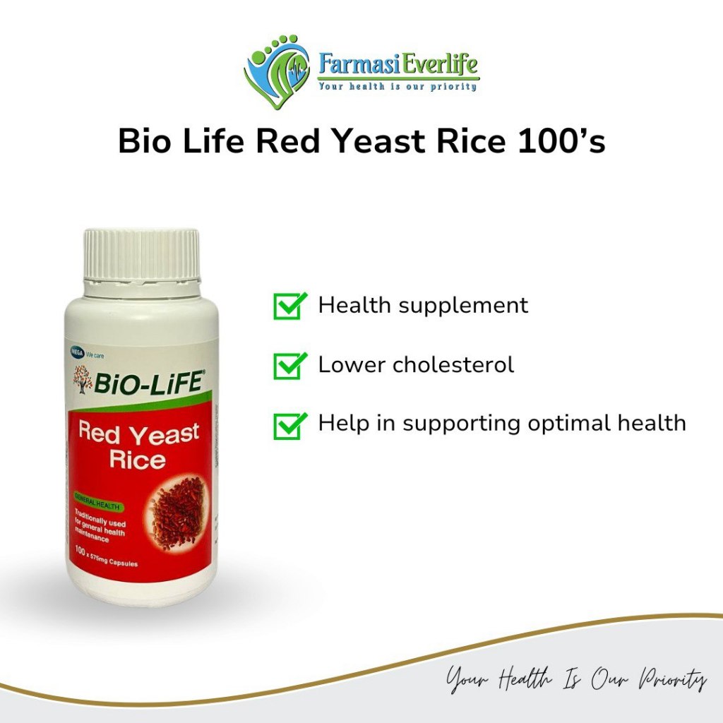 BIO LIFE RED YEAST RICE 100'S ( exp: 11/26 ) | Shopee Malaysia