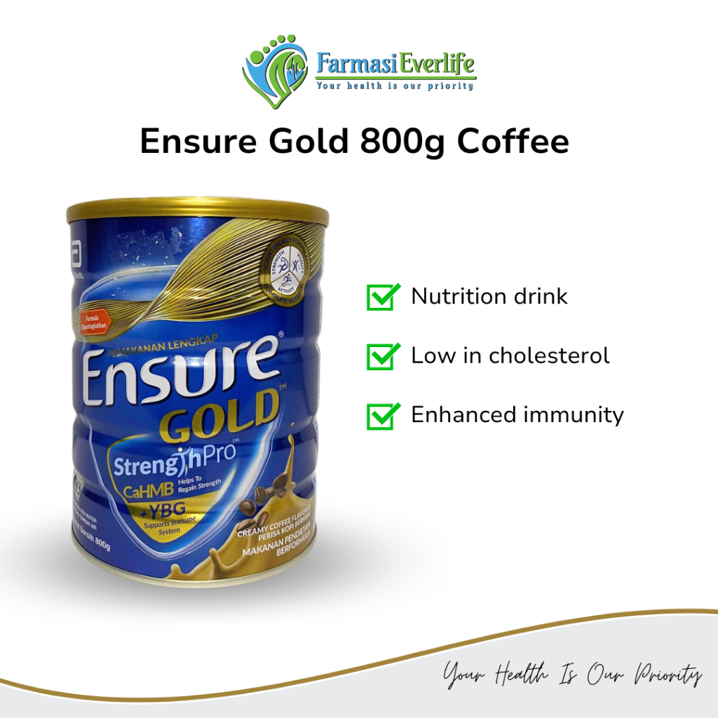 ENSURE GOLD COFFEE FLAVORED 800g- Susu Dewasa Sesuai utk pemulihan ...