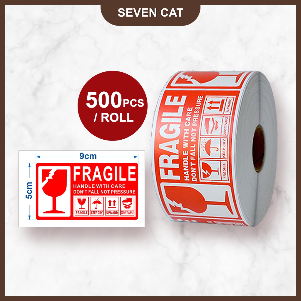 500pcs/roll 9cm*5cm Fragile Sticker Handle With Care Do Not Bend Label ...