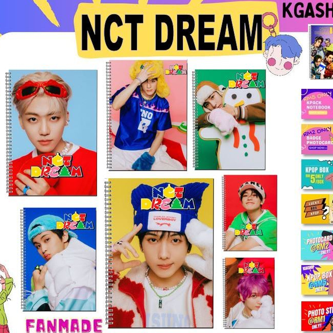 [NCT DREAM] NOTEBOOK SET FANKIT KPOP BUTTON BADGE POSTER JAEMIN JISUNG ...