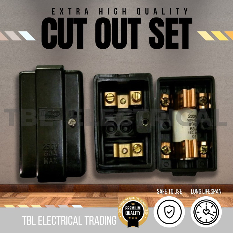 🔥READY STOCK🔥LUCY 60A CUT OUT COMPLETE SET FUSE 63A TNB | Shopee Malaysia