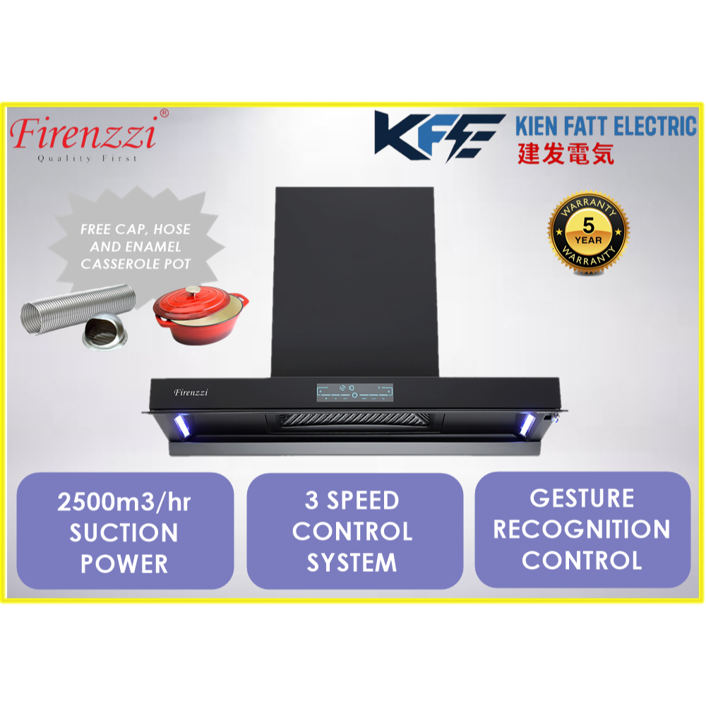 Firenzzi Cooker Hood 2500m3/hr [ Free Hose, Cap, And Enamel Casserole ...
