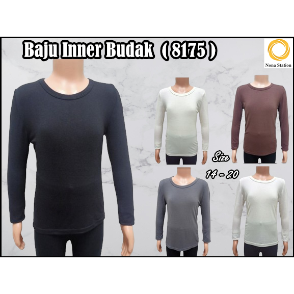 NS (8175) Baju Inner Budak Lengan Panjang Kain Bergetah Inner Wear ...