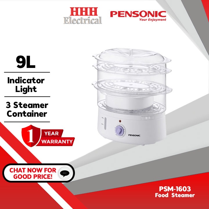 Pensonic 9L Food Steamer PSM-1603 Pengukus Makanan 3 Container Steamer ...