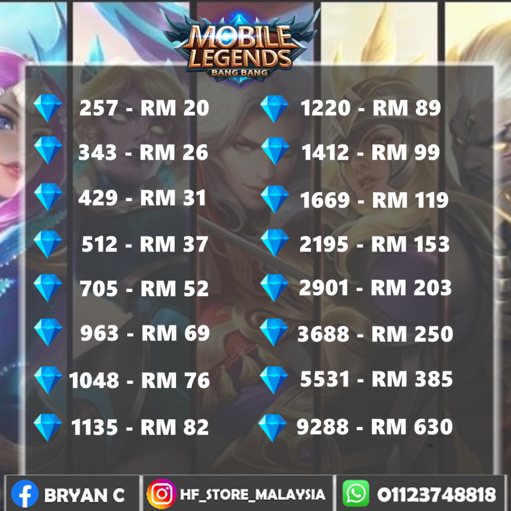 [Malaysia ID] JOKI MLBB/ BOOSTING/MLBB INSTANT REFILL ! BIG PACK ...