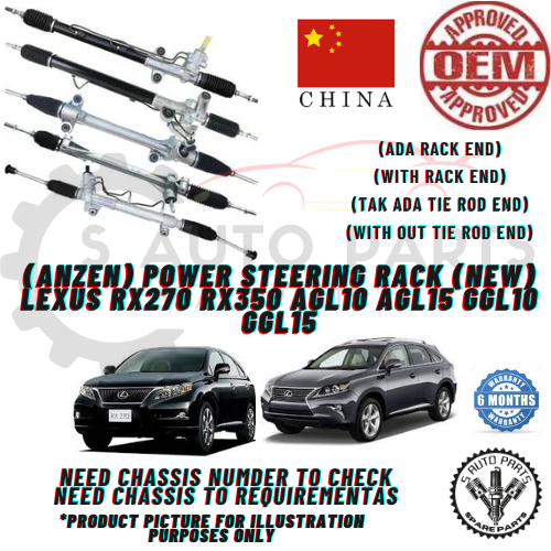 LEXUS RX270 RX350 AGL10 AGL15 GGL10 GGL15 POWER STEERING GEAR RACK ...