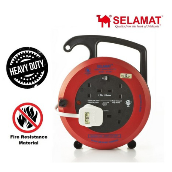 Selamat Extension 4 Gang Cable Reel (7 Meter) | Shopee Malaysia
