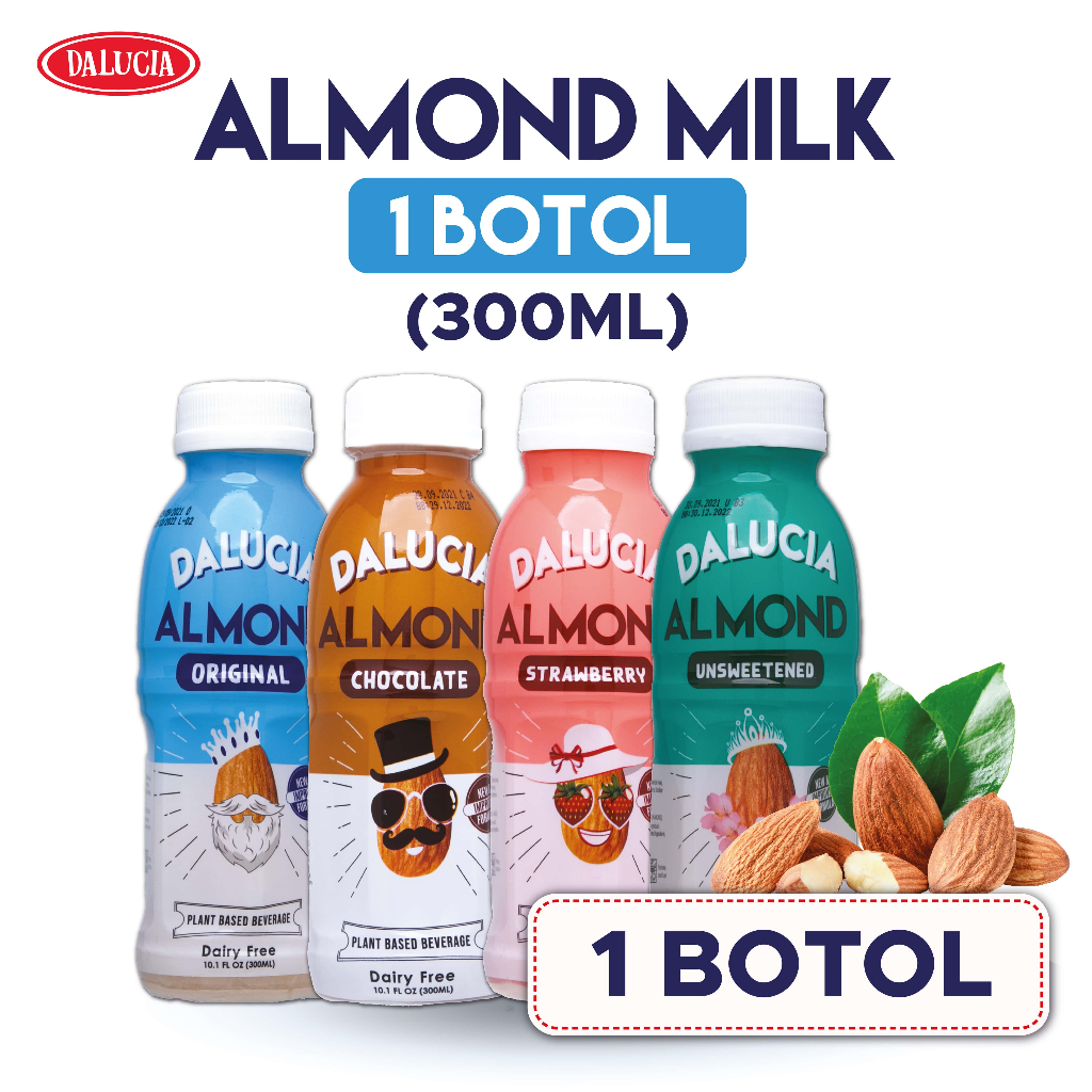 [1 BOTTLE ] - Dalucia Minuman Susu Badam / Non-Dairy Almond Milk ...