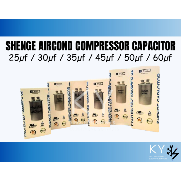 SHENGE AIRCOND COMPRESSOR CAPACITOR 25µf / 30µf / 35µf / 45µf / 50µf ...