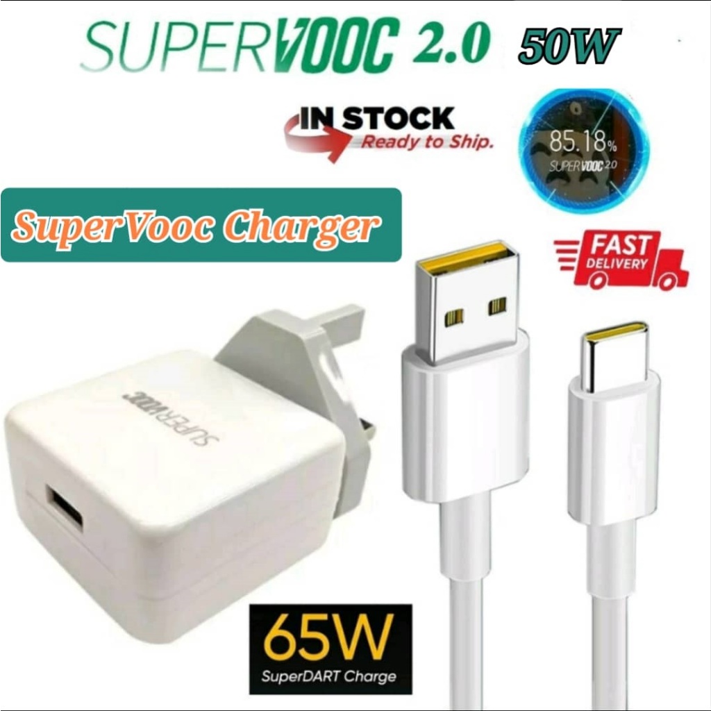 [READY STOCK] 5A 20w 65w 120w Vooc SuperVOOC Quick Flash Fast Charge 1M ...
